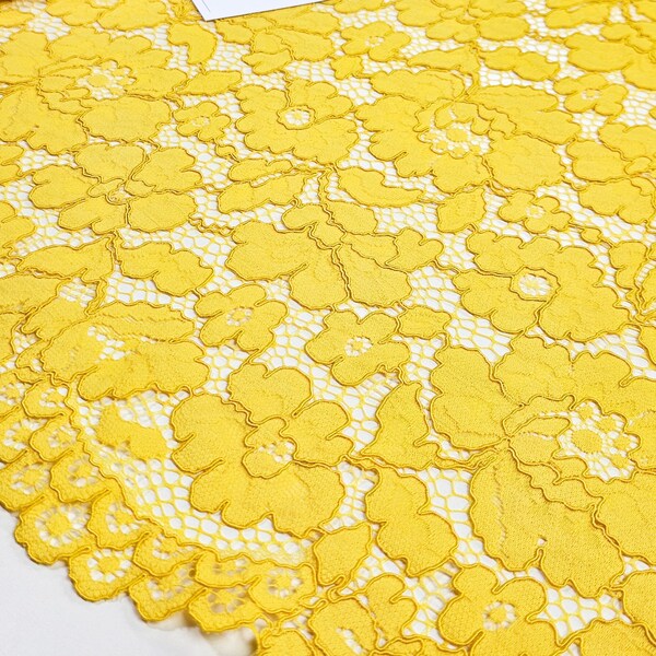 Yellow Lace Fabric - Etsy