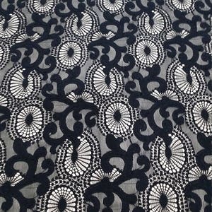 Black Lace Fabric by the Yard French Embroidered Lace - Etsy