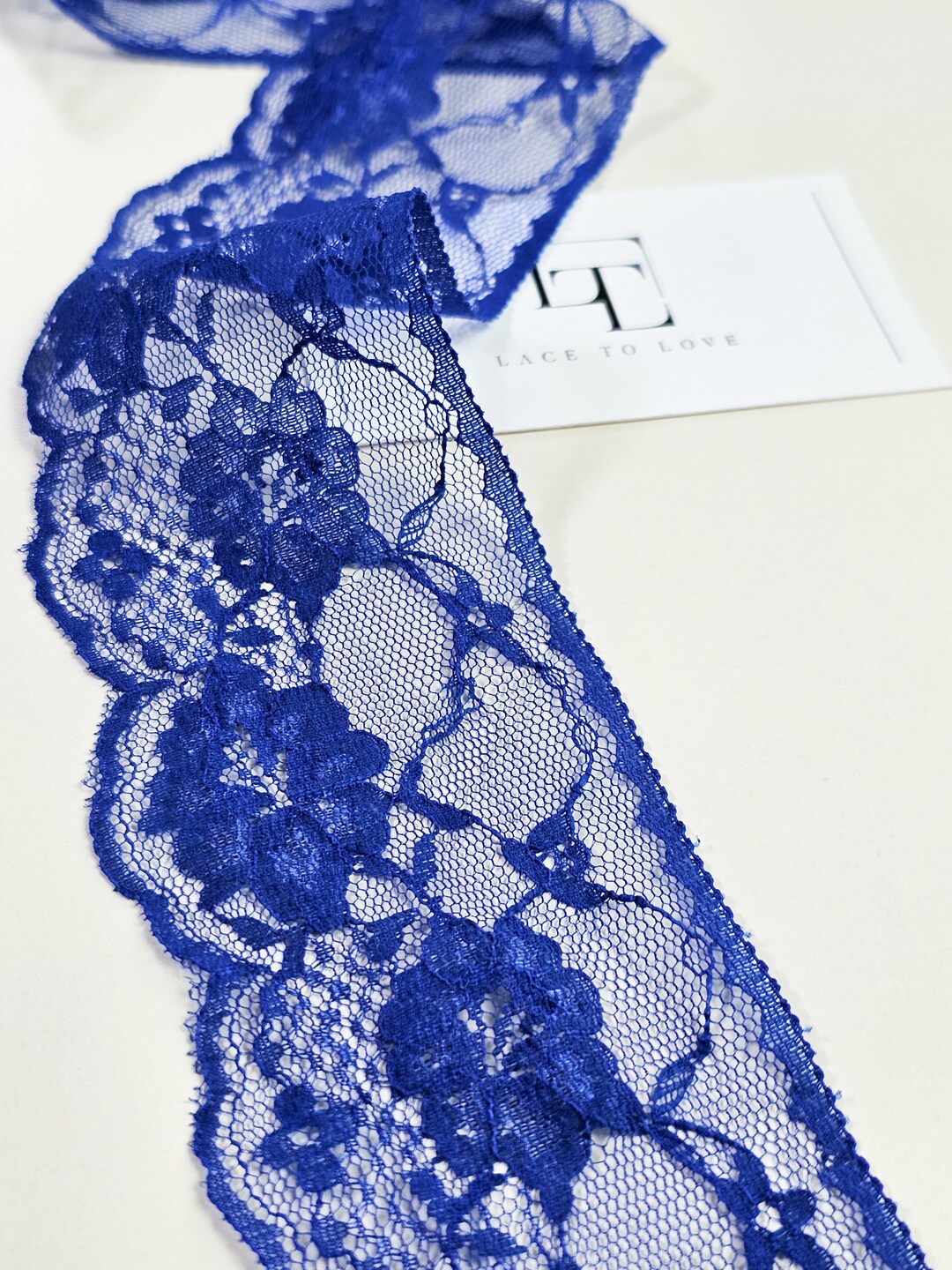 Blue Lace Trim, French Chantilly Lace Trimming, Royal Blue Narrow Lace ...