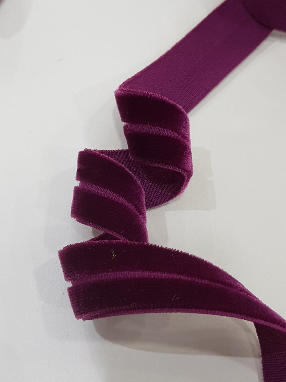 Violet Elastic Velvet Ribbon by the Yard Wide Velvet Ribbon - Etsy
