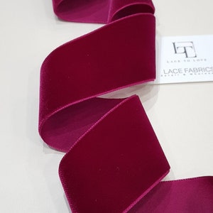 Dark Red Velvet Ribbon by the Yard, Narrow Velvet Ribbon Red, Velvet ...