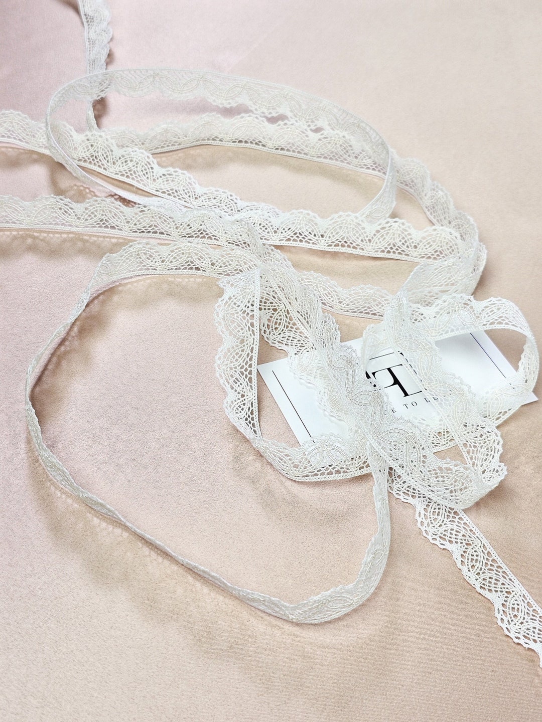 White Lace Trim by the Yard, Natural Cotton Lace, Chantilly Lace Bridal ...