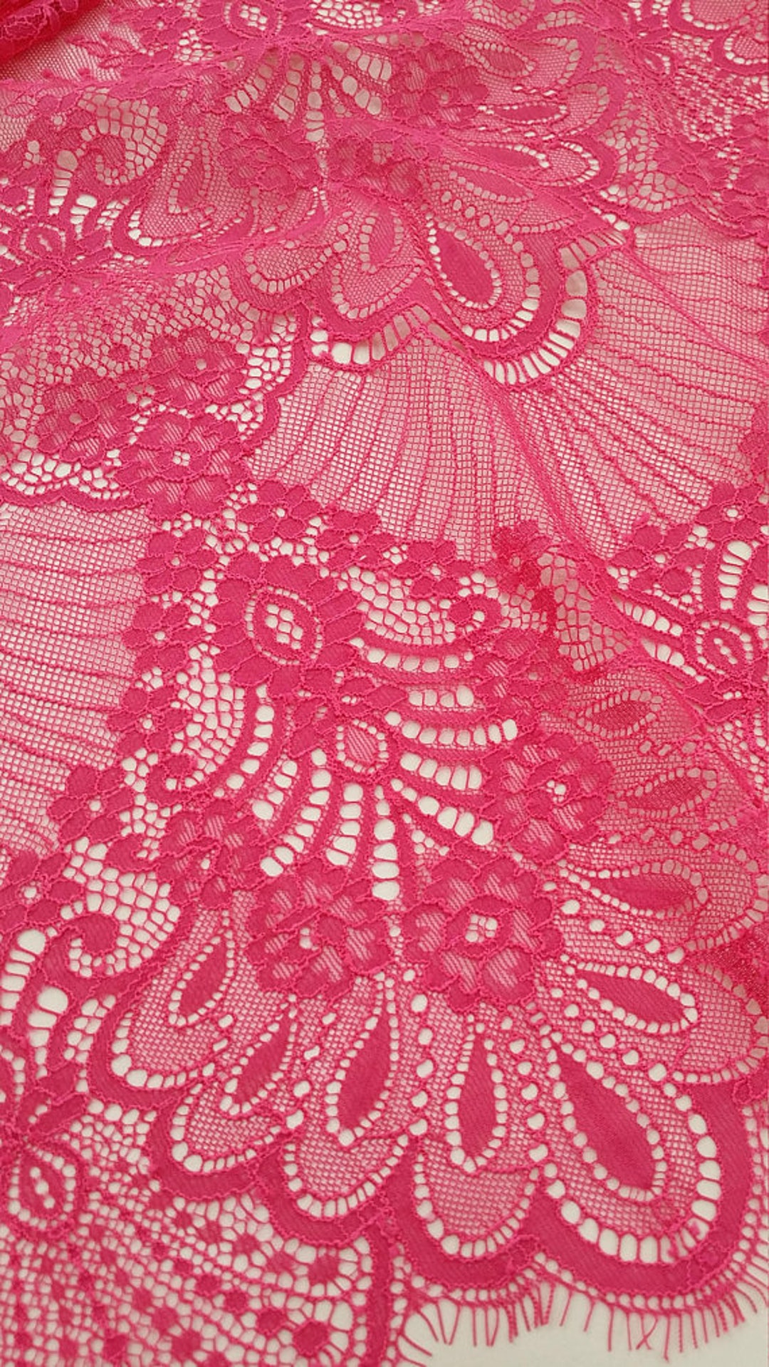 Pink Lace Fabric, French Lace, Chantilly Lace, Bridal Lace, Wedding ...