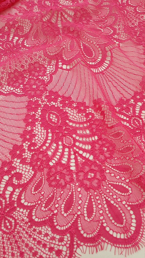 Pink Lace Fabric French Lace Chantilly Lace Bridal Lace - Etsy