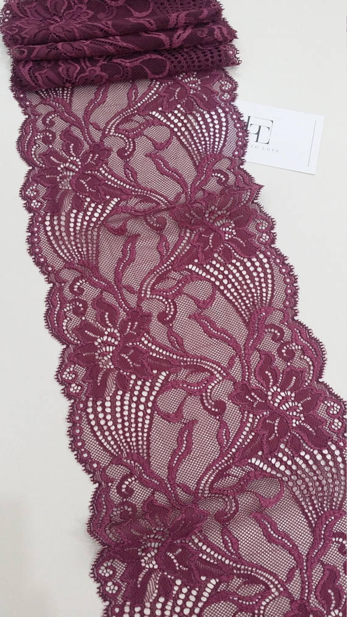 Maroon Stretch Lace Trim Lingerie Lace Elastic Lace French - Etsy