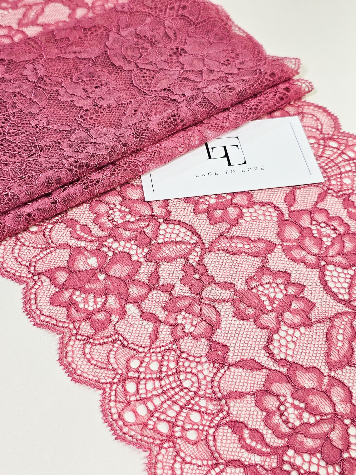 Dusty Pink Stretch Lace, Elastic Haberdashery Lace Ribbon, Narrow Lace ...