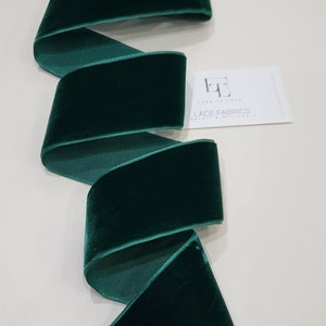 Dark Green Velvet Ribbon by the Yard, Narrow Velvet Ribbon, Velvet ...
