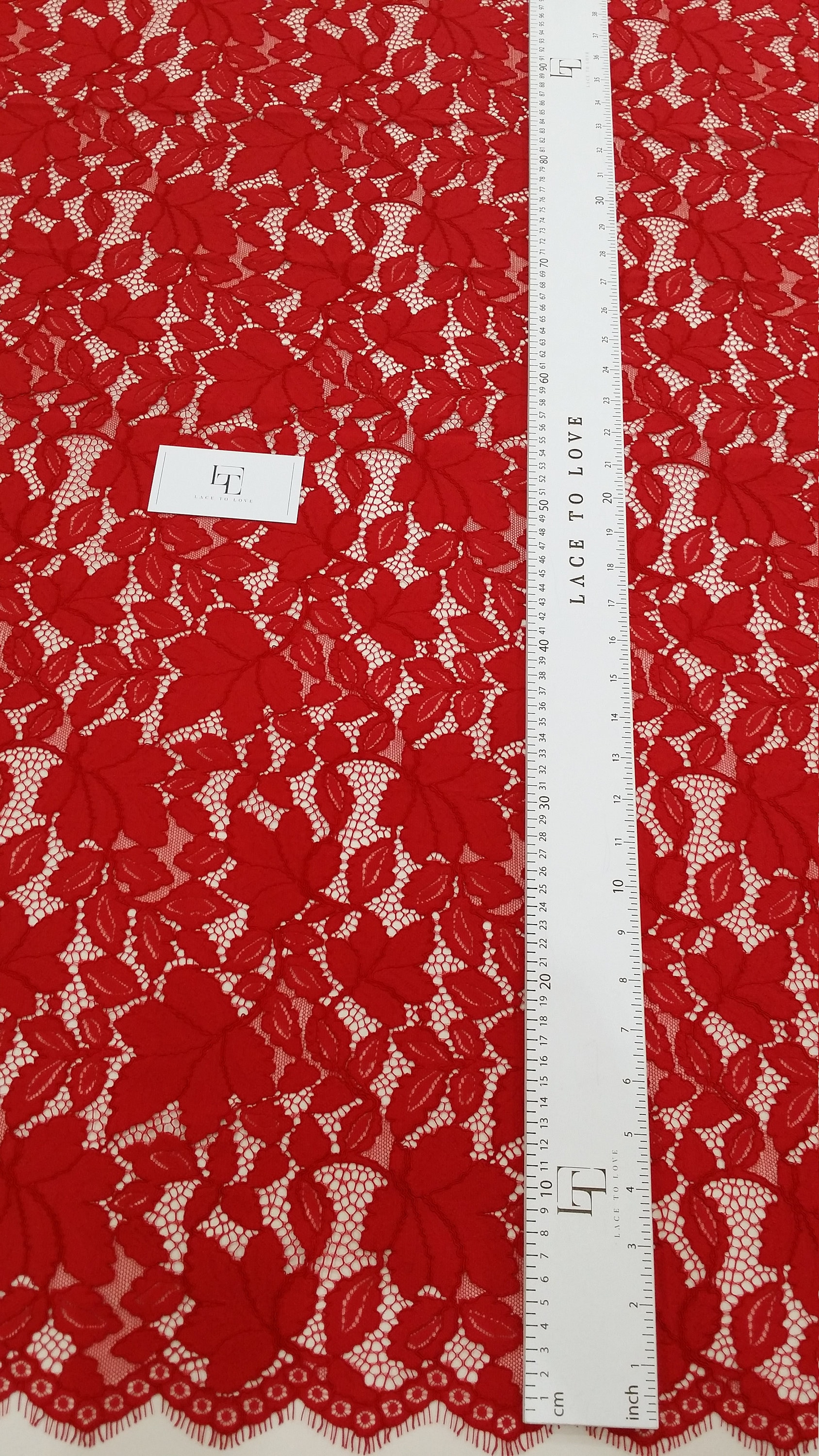 Red lace fabric by the yard France Alencon Lace Bridal lace | Etsy