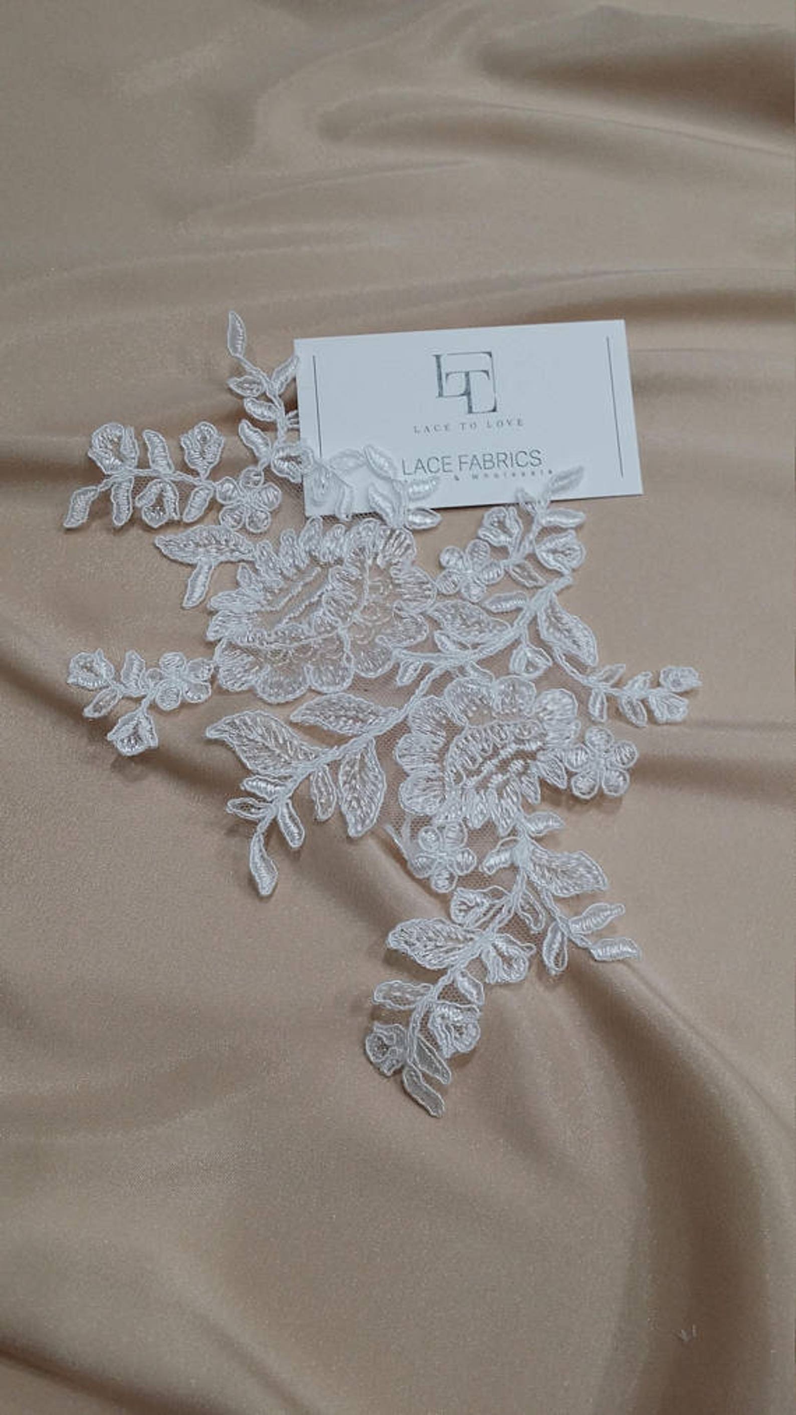 Snow White Lace Applique White Lace French Chantilly Lace - Etsy