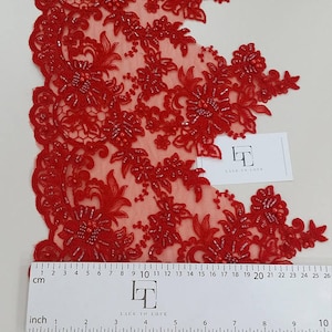 Beaded Red Lace Trimming, Sequin Lace, Pearl Lace, Chantilly Lace ...