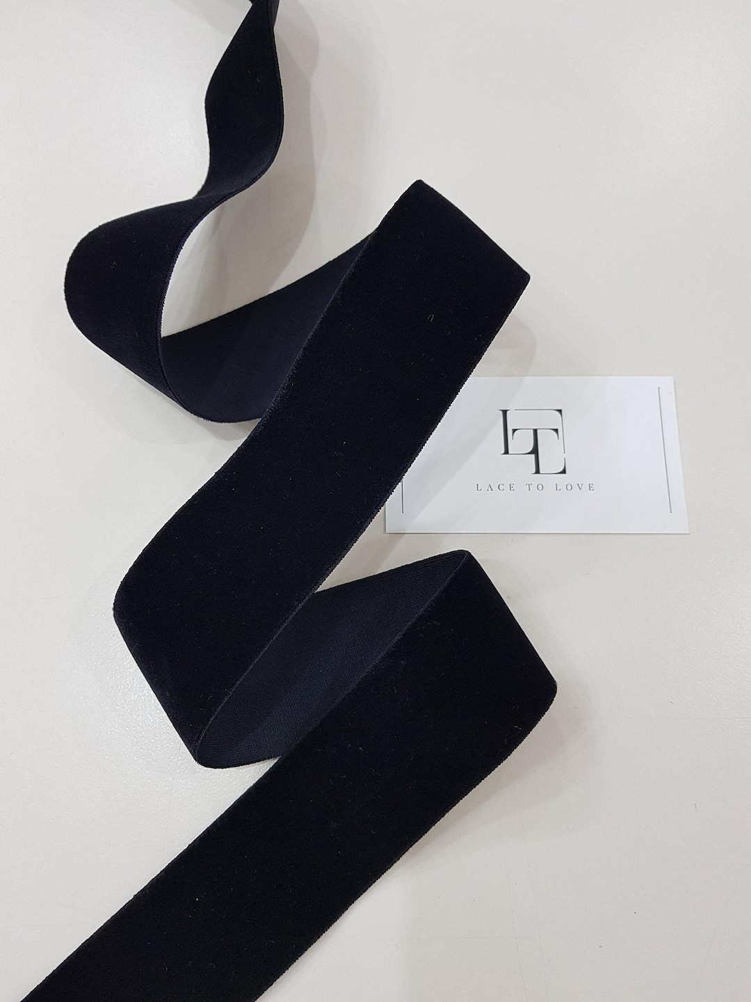 Black Elastic Velvet Ribbon by the Yard, Wide Velvet Ribbon Black ...