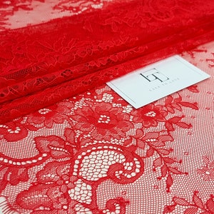 Red Lace Trimming, Chantilly Lace, French Lace, Wedding Lace, Scalloped ...