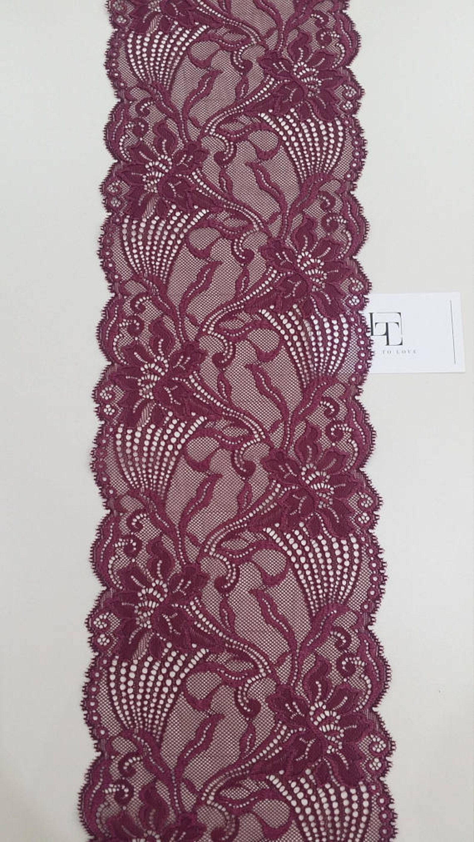 Maroon Stretch Lace Trim, Lingerie Lace, Elastic Lace, French Lace ...