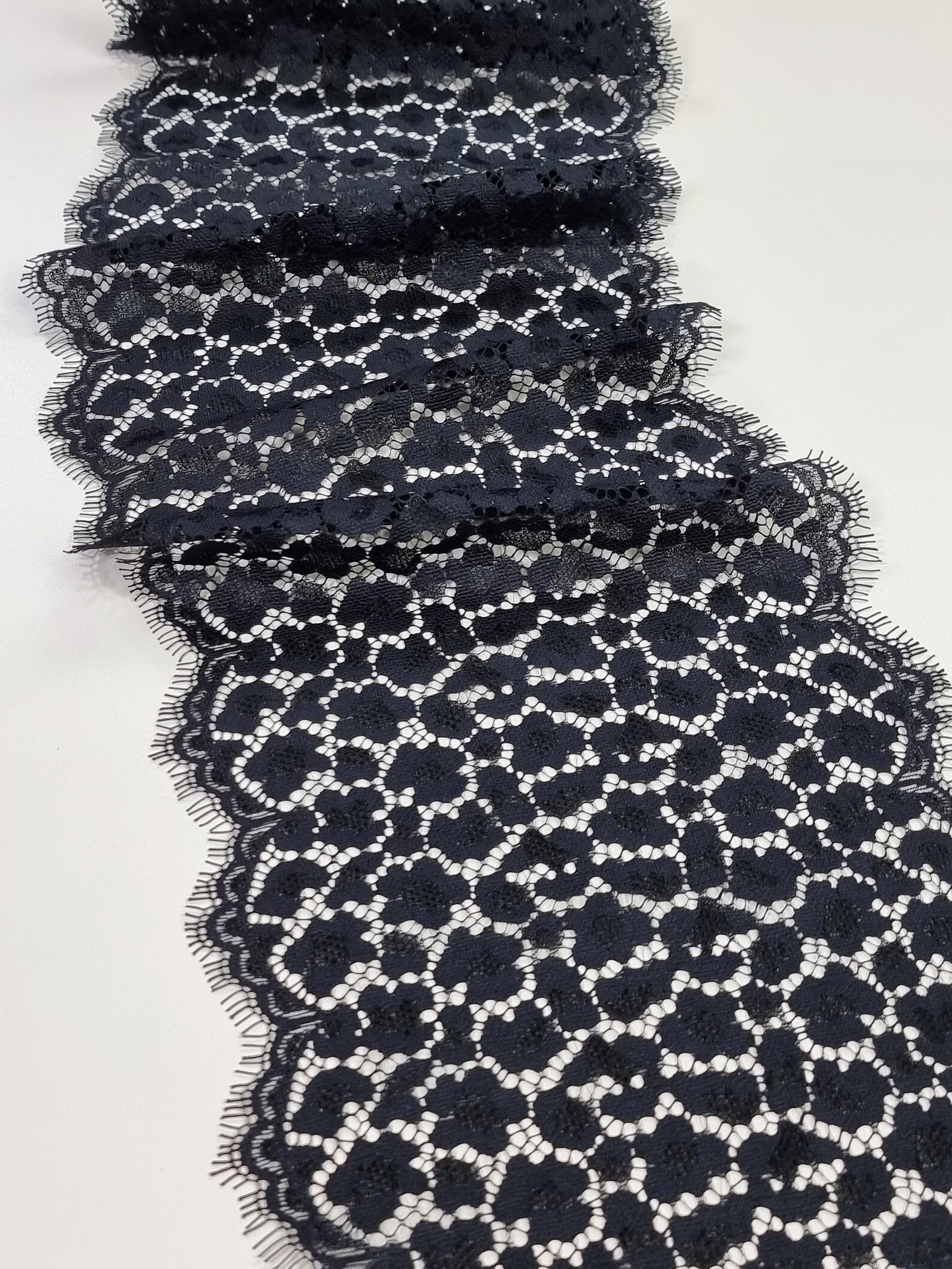 Black Lace Trimming, Alencon Lace, Garter Lace, Evening Dress Lace ...