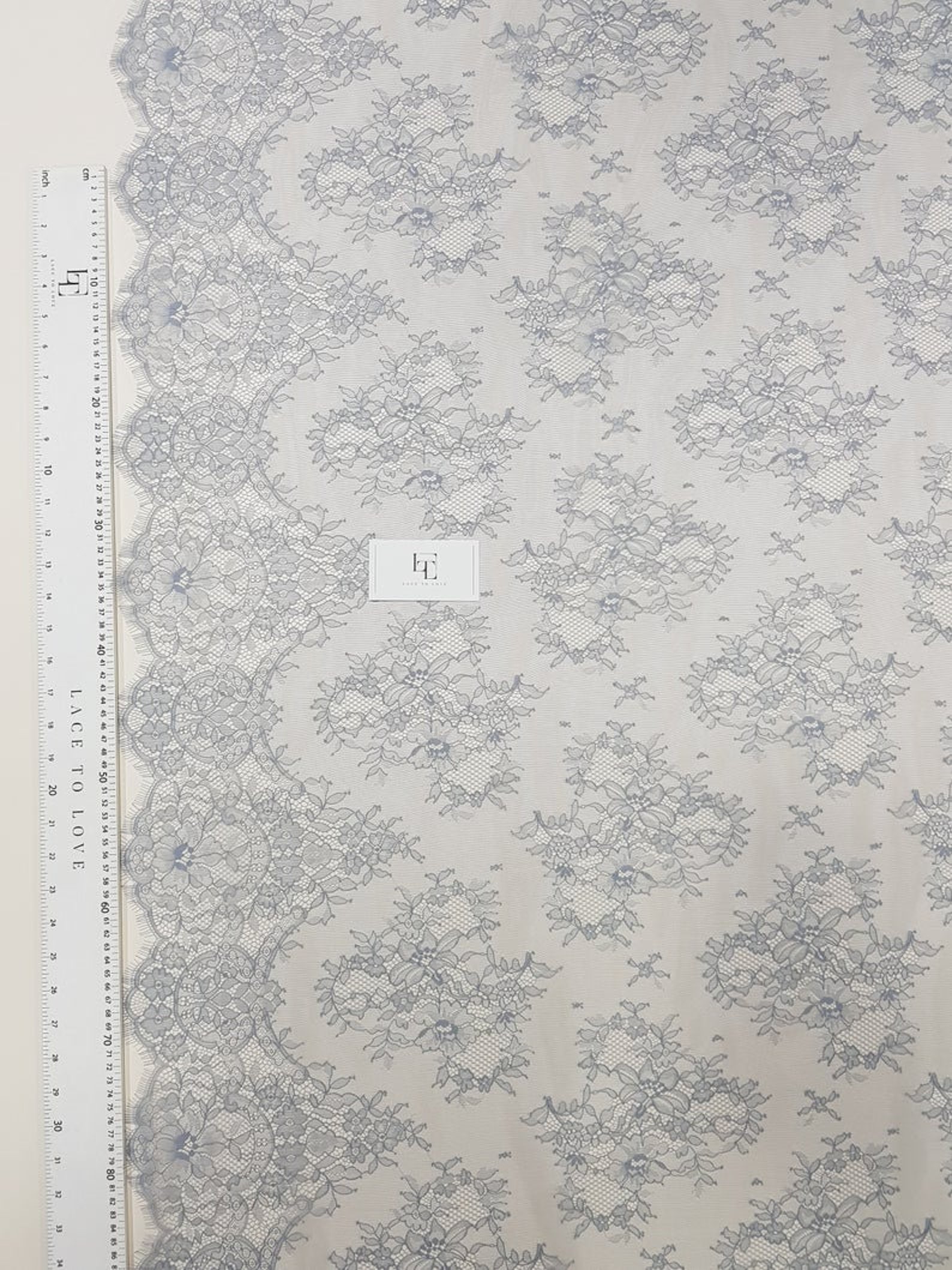 Blue/gray Lace Fabric, French Lace, Chantilly Lace, Wedding Lace ...