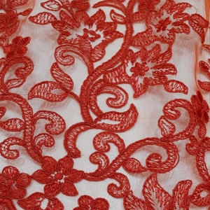 Red Lace Fabric, Chantilly Lace, French Lace, Bridal Lace Wedding Lace ...