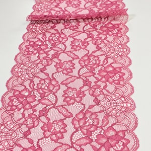 Dusty Pink Stretch Lace, Elastic Haberdashery Lace Ribbon, Narrow Lace ...