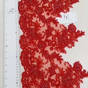 Beaded Red Lace Trimming, Sequin Lace, Pearl Lace, Chantilly Lace ...