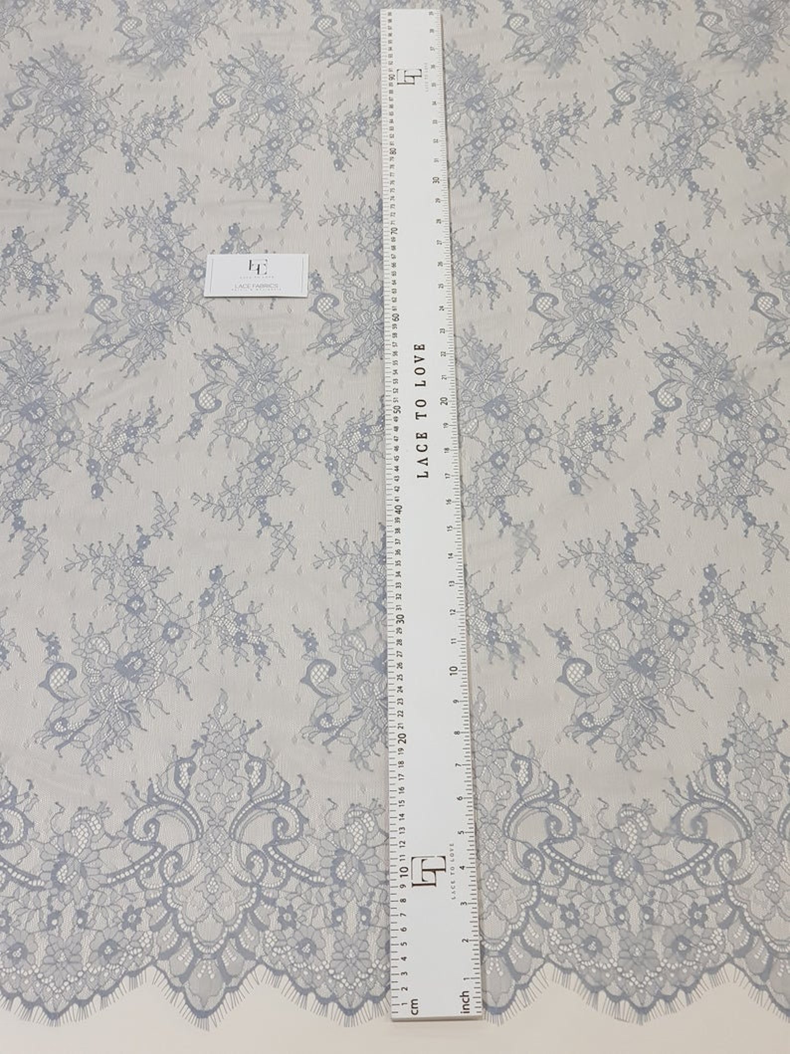 Blue/gray Lace Fabric, French Lace, Chantilly Lace, Wedding Lace ...