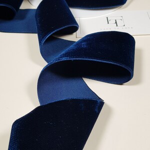 Dark Blue Velvet Ribbon, Velvet Fabric Ribbon Gift Bow, Hair Ribbon ...