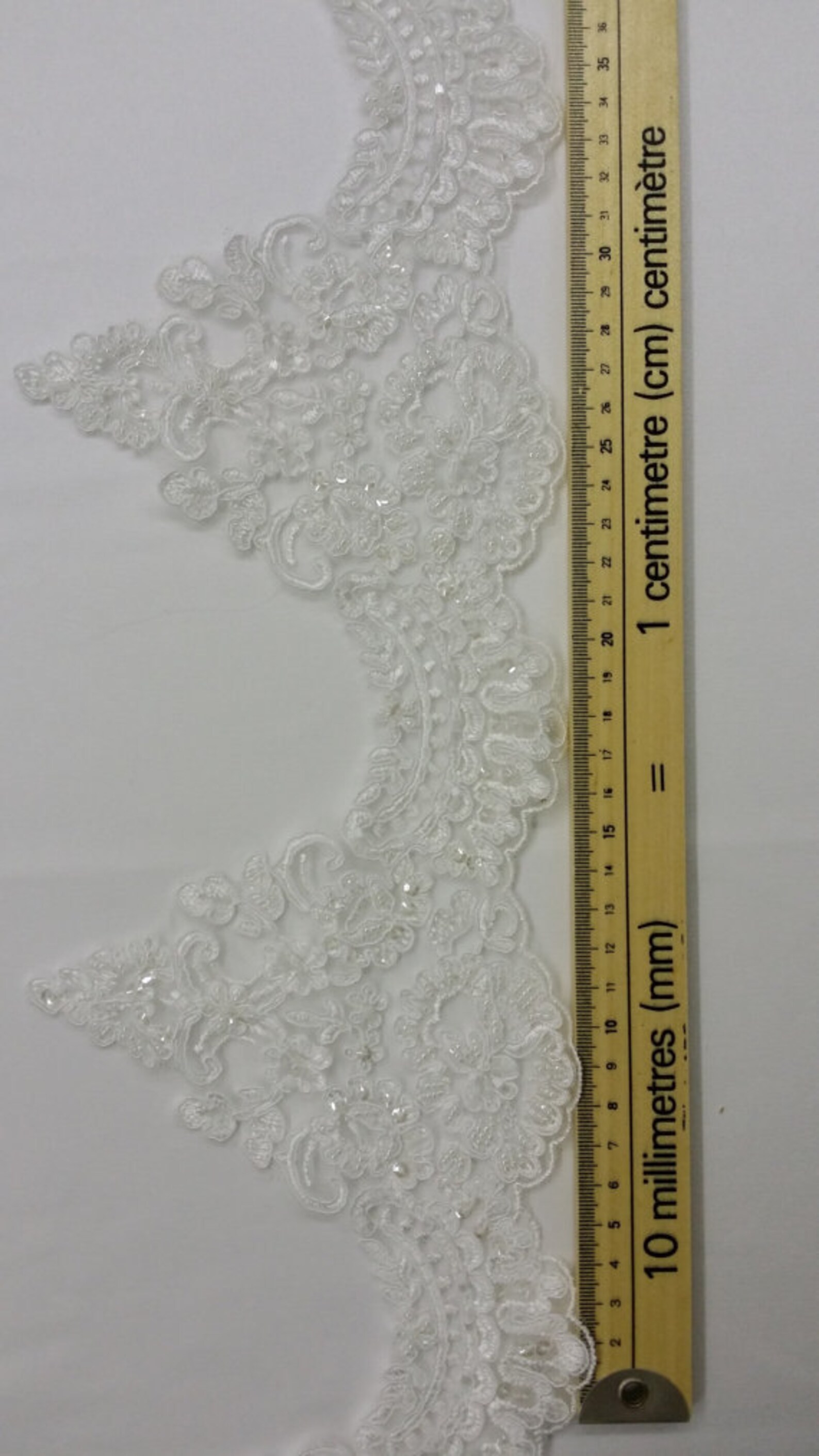 Ivory Beaded Lace Trim, Gorgeous Alencon Ivory Lace Trim, Wedding Lace ...