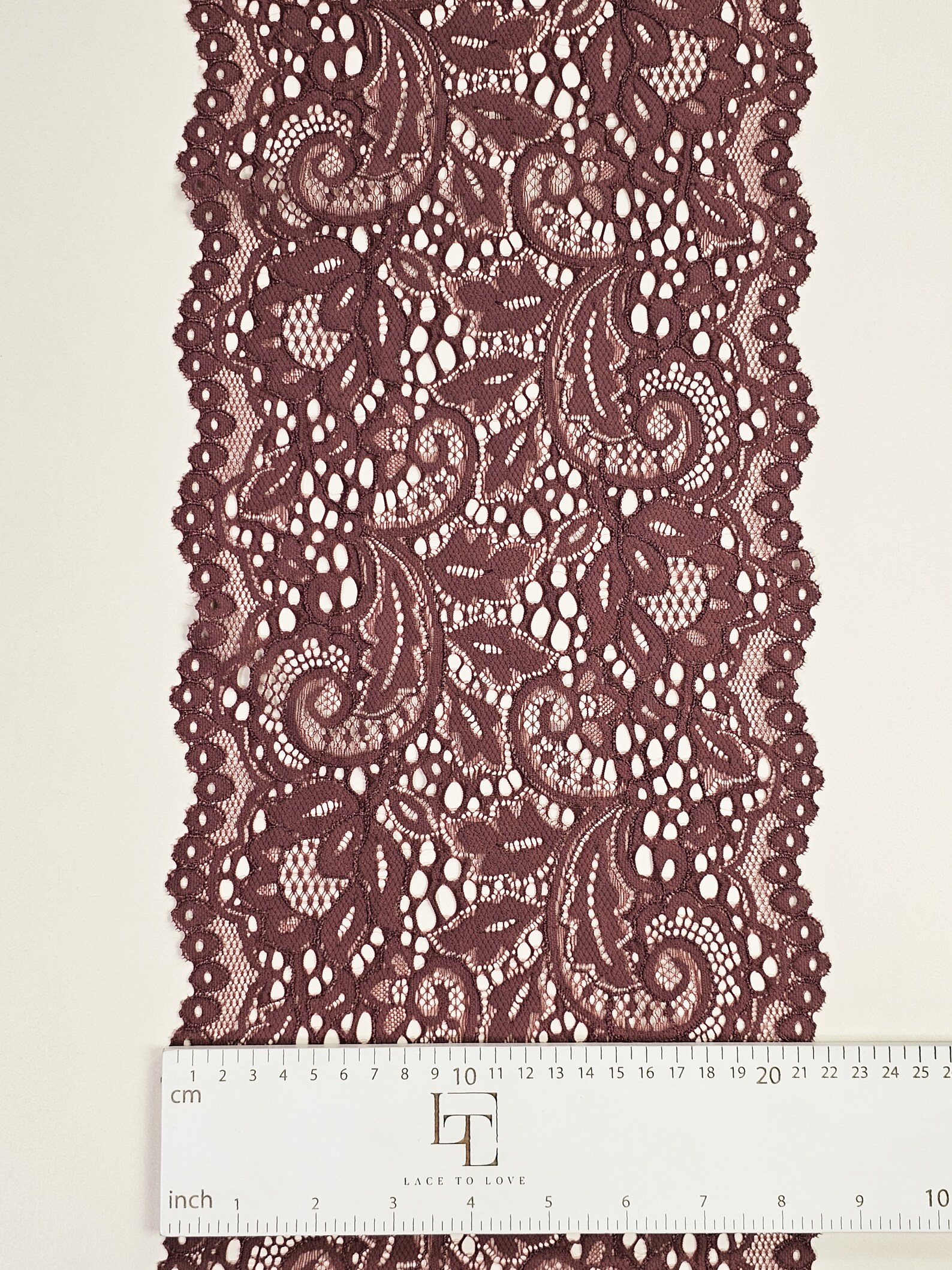 Maroon Stretch Lace Trim, Elastic Haberdashery Lace Ribbon, Narrow Lace ...