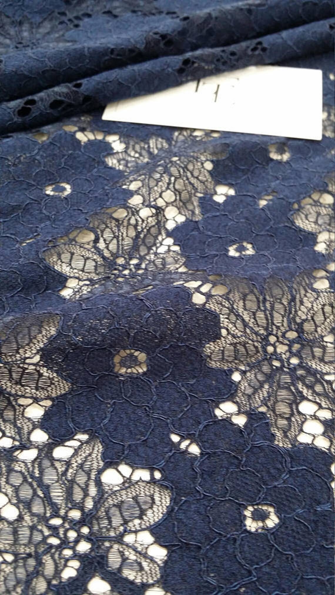 Blue Lace Fabric Navy Lace Chantilly Lace Bridal Lace - Etsy