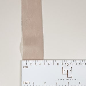 Beige Velvet Ribbon by the Yard, Narrow Velvet Ribbon, Velvet Fabric ...