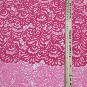 Pink Lace Fabric by the Yard, French Embroidered Lace, Wedding Lace ...