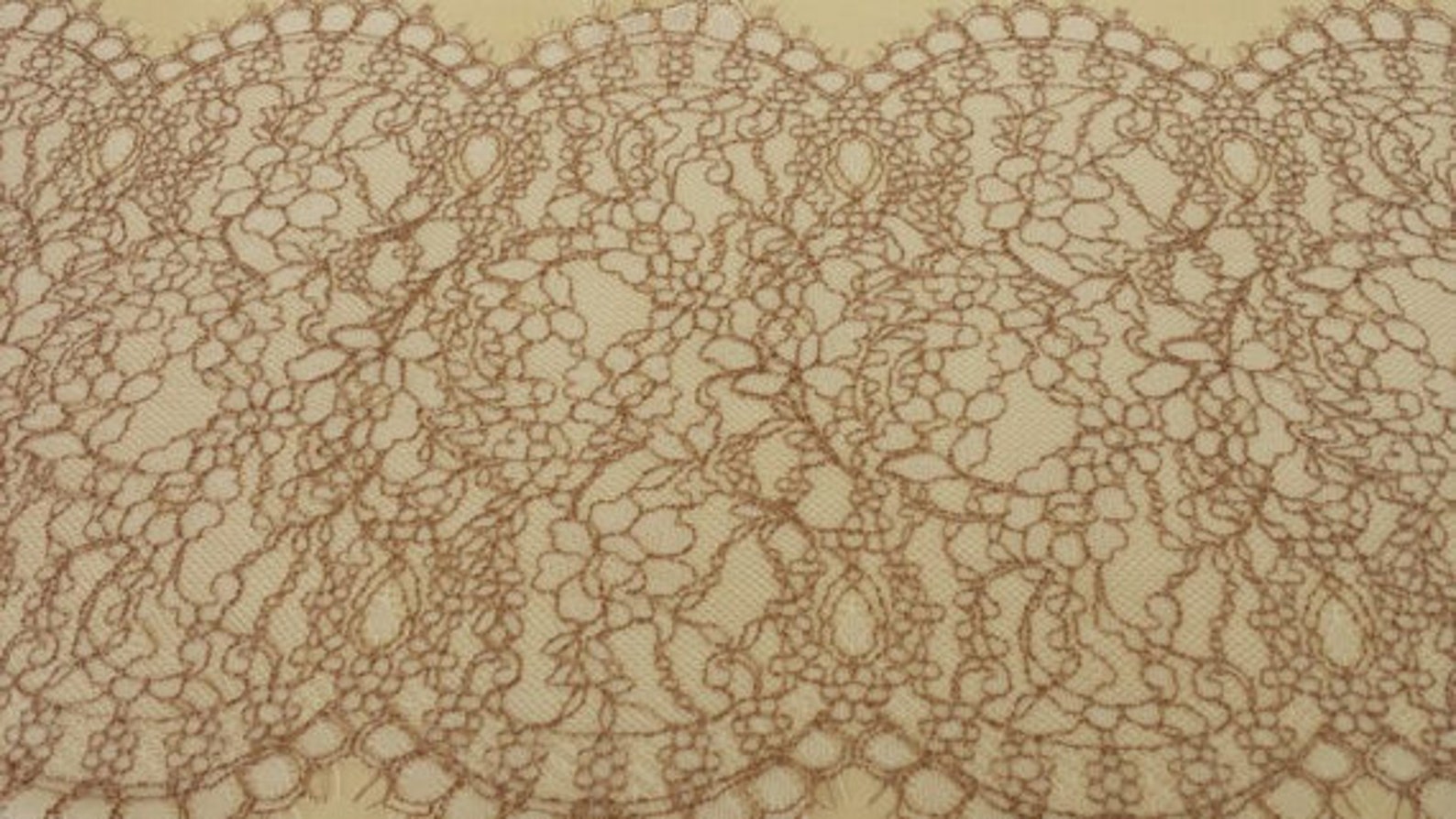 Ivory Red Brown Lace Trim by the Yard French Lace Chantilly - Etsy