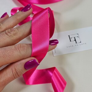 1 Inch Wide Neon Pink Shiny Decoration Ribbon Sold by the Yard ...