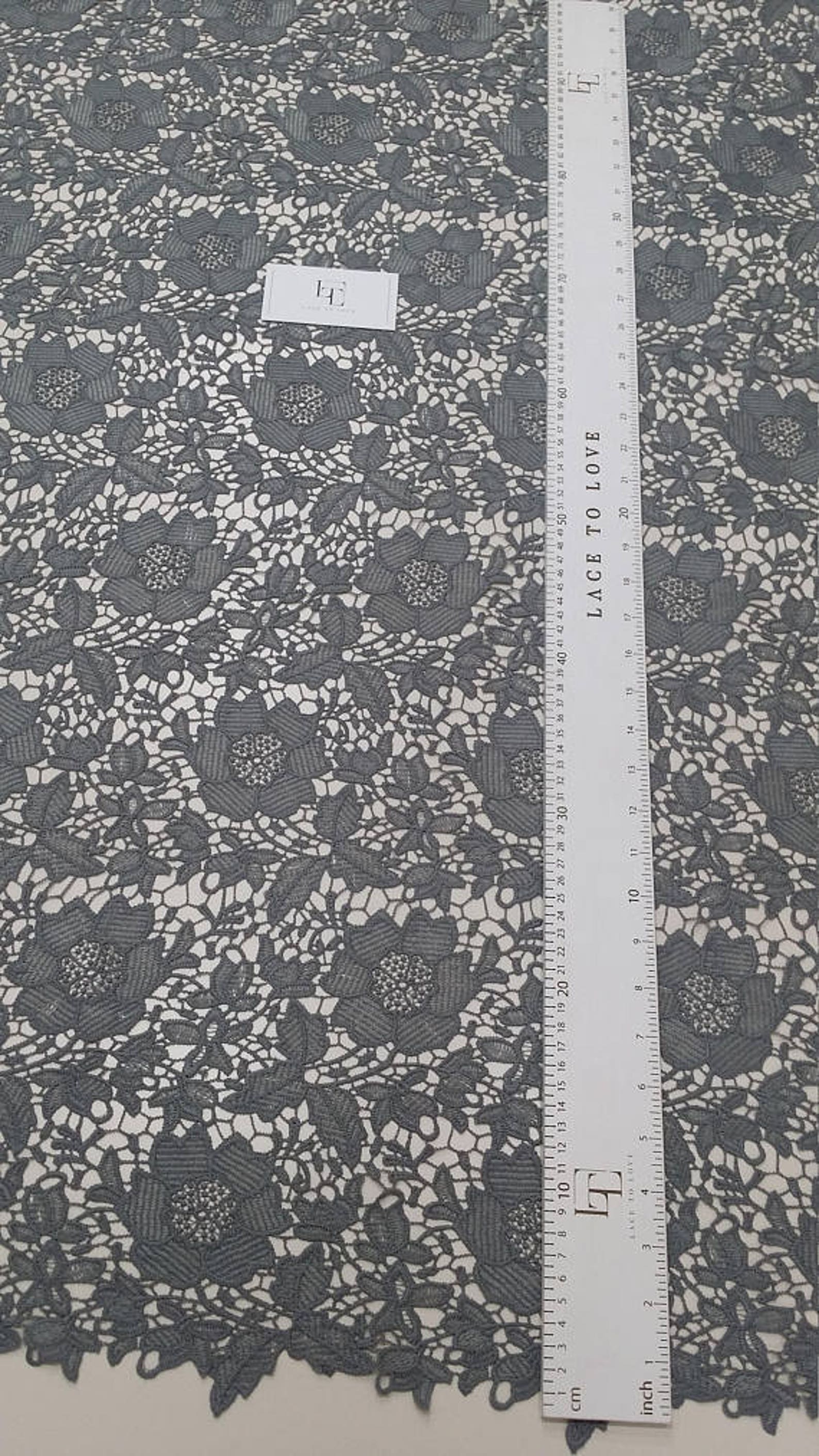 Gray Lace Fabric French Lace Chantilly Lace Bridal Wedding - Etsy