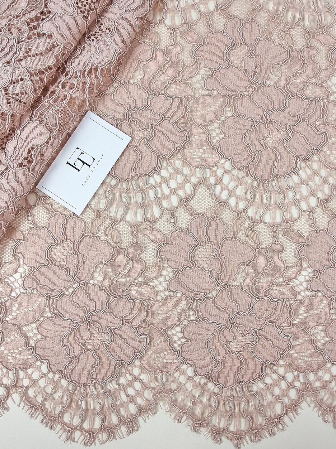 Pale Pink Lace Fabric Sold by the Yard, Embroidered Lace, French Lace ...