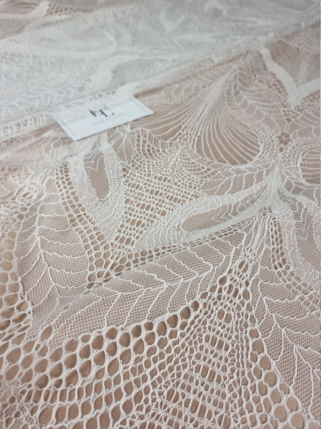 Ivory Macrame Lace Fabric by the Yard, Alencon Lace, Bridal Lace ...