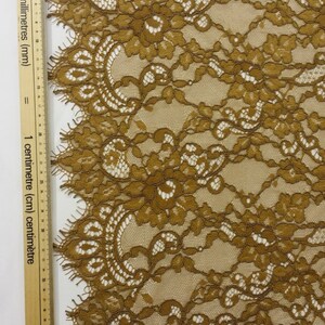 Brown Lace Fabric by the Yard, Spanish Alencon Lace, Bridal Wedding ...
