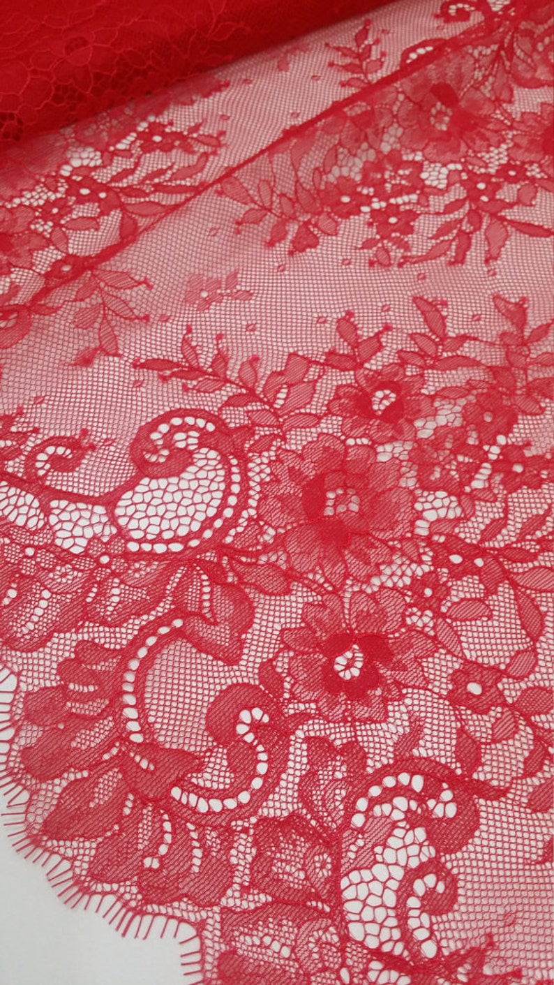 Red Lace Trimming Chantilly Lace French Lace Wedding Lace - Etsy