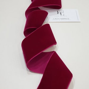 Dark Red Velvet Ribbon by the Yard, Narrow Velvet Ribbon Red, Velvet ...