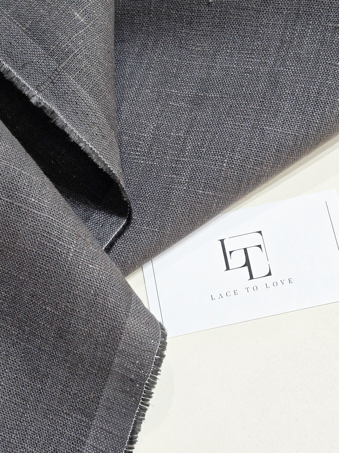 Dark Gray Linen Fabric by the Yard, Natural Linen Fabric Made From ...