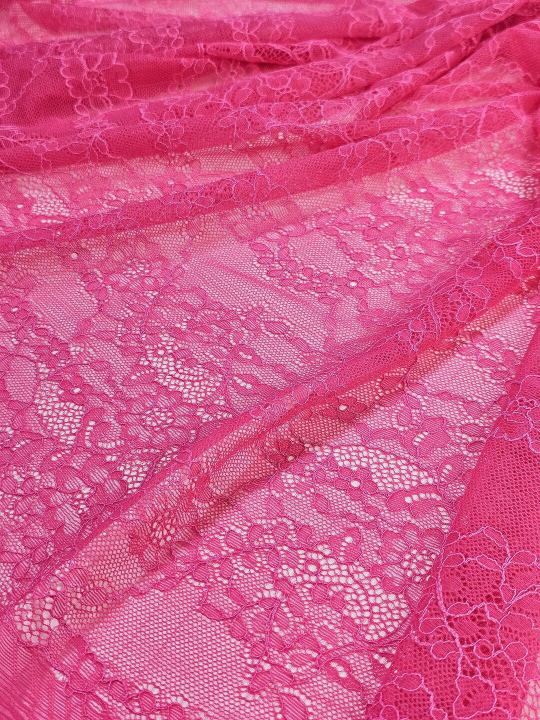 Pink Elastic Lace Fabric, Pink Stretch Lace by the Yard, JE443371 - Etsy