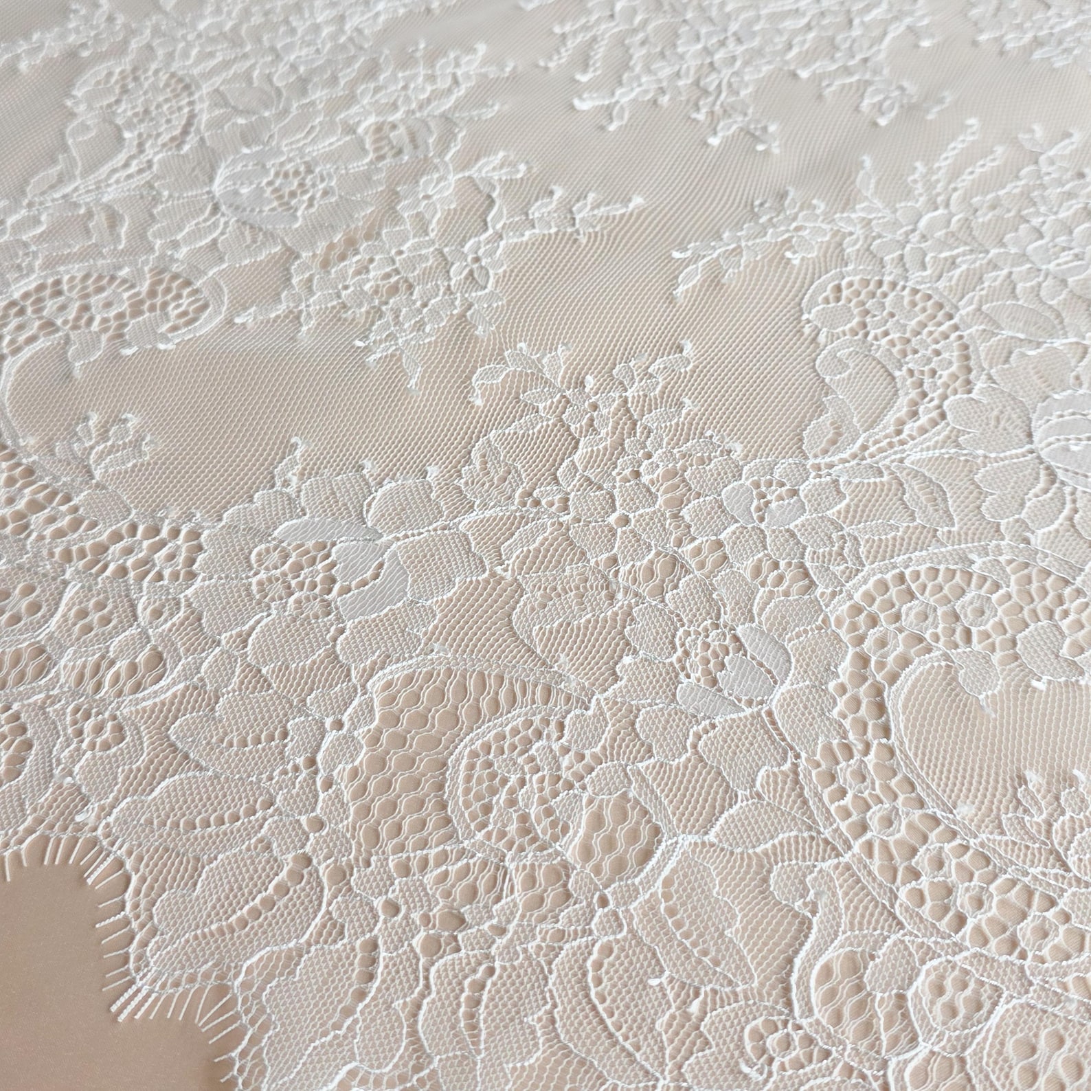 Ivory Delicate French Lace Fabric Chantilly Lace Fabric by the Yard ...