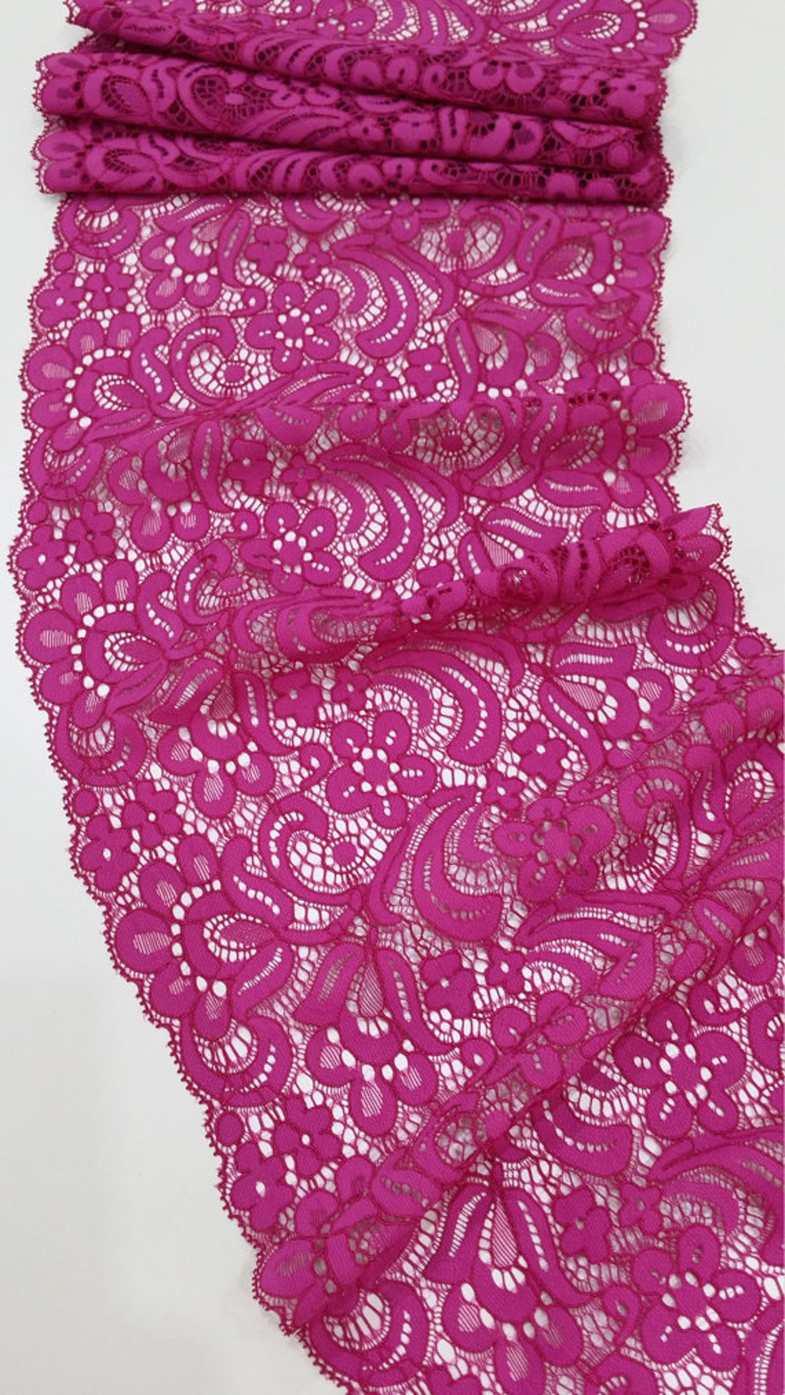 Pink lace Trim Chantilly Lace French Lace Bridal lace | Etsy