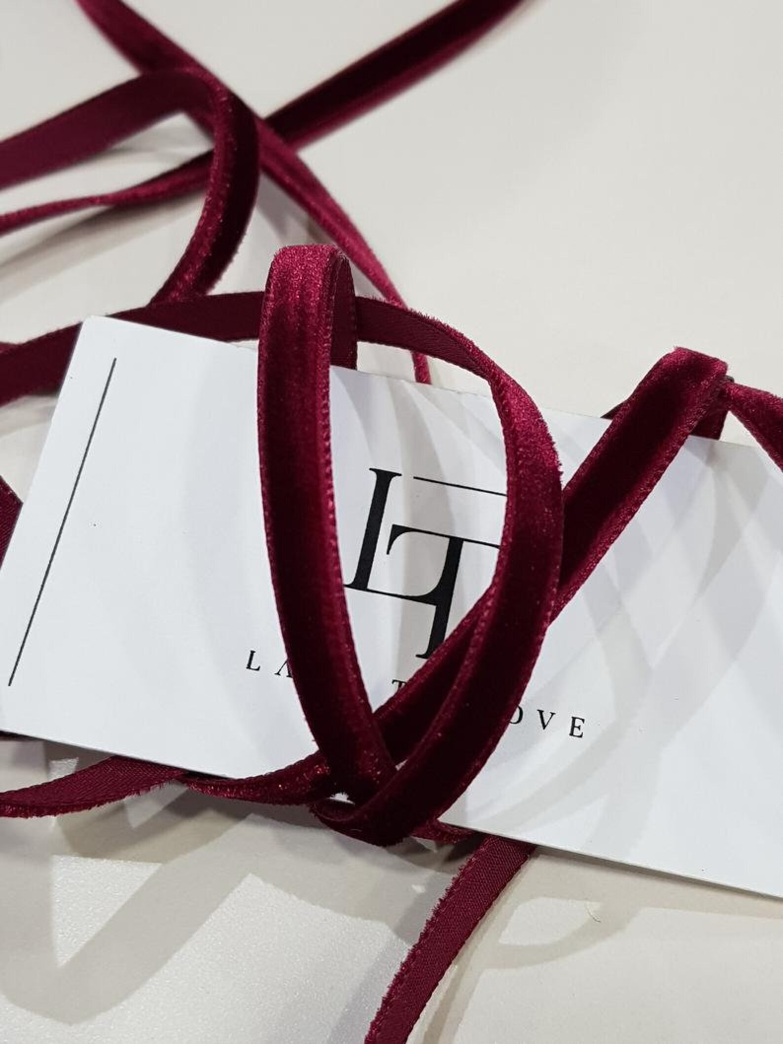 Dark Red Velvet Ribbon by the Yard Narrow Velvet Ribbon | Etsy