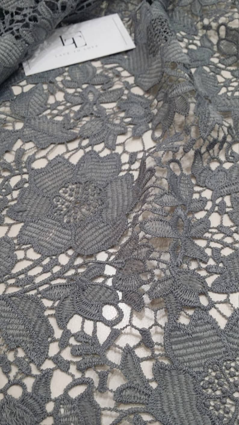 Gray Lace Fabric French Lace Chantilly Lace Bridal Wedding - Etsy