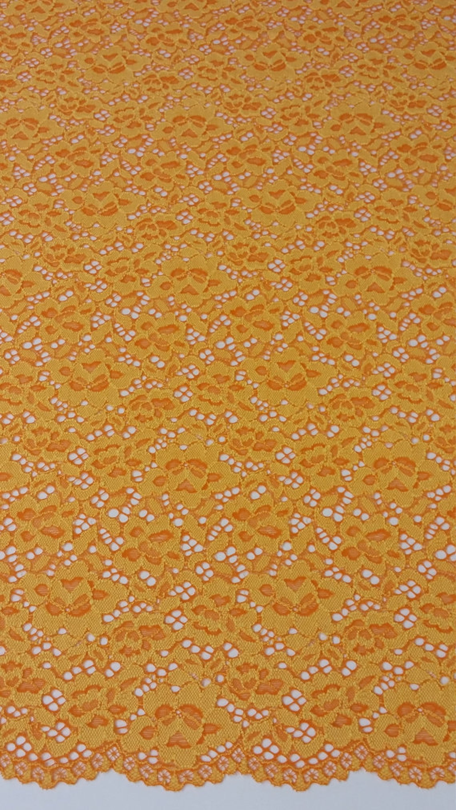 Orange Lace Fabric by the Yard France Lace Alencon Lace | Etsy