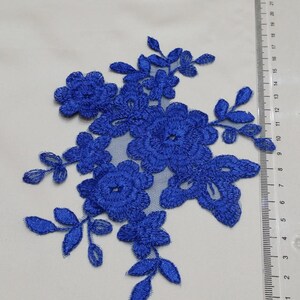 Blue Lace Applique, Royal Blue French Lace Applique, Chantilly Lace ...