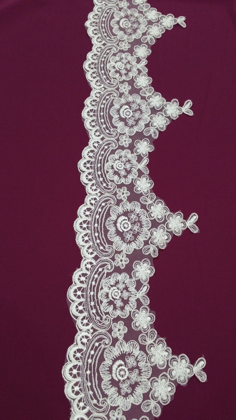 Ivory Lace Trim by the yard French Lace Alencon Lace Bridal | Etsy