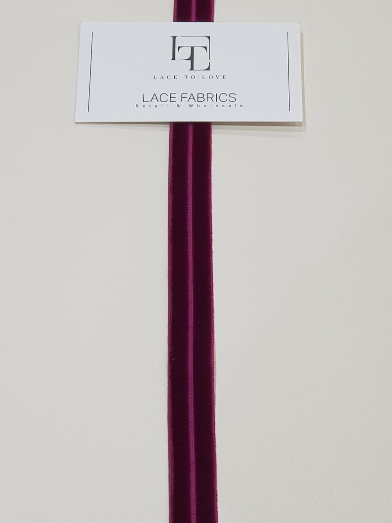 Violet Elastic Velvet Ribbon by the Yard Wide Velvet Ribbon | Etsy