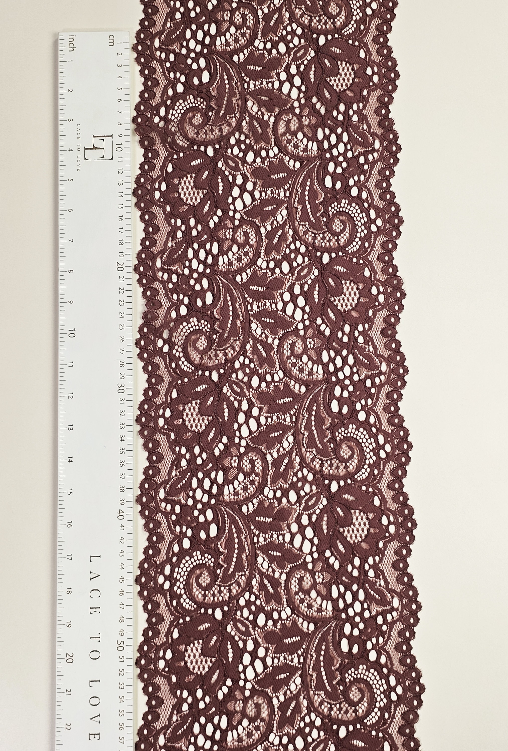 Maroon Stretch Lace Trim, Elastic Haberdashery Lace Ribbon, Narrow Lace ...
