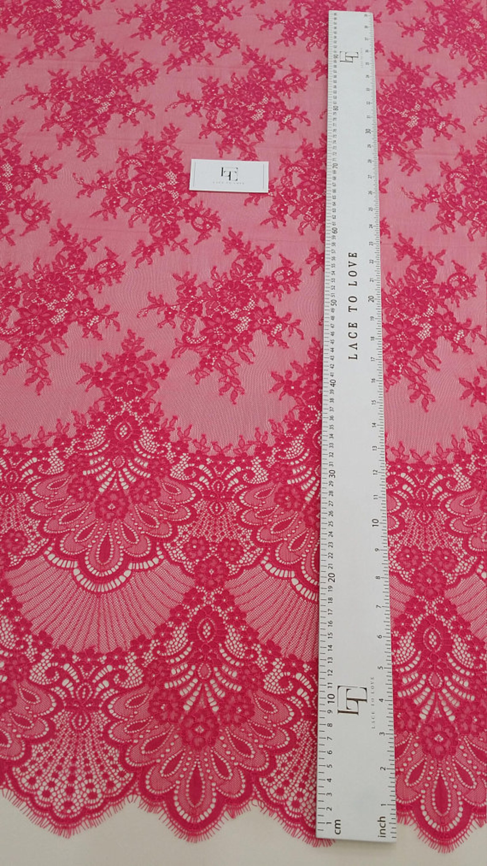 Pink Lace Fabric French Lace Chantilly Lace Bridal Lace - Etsy
