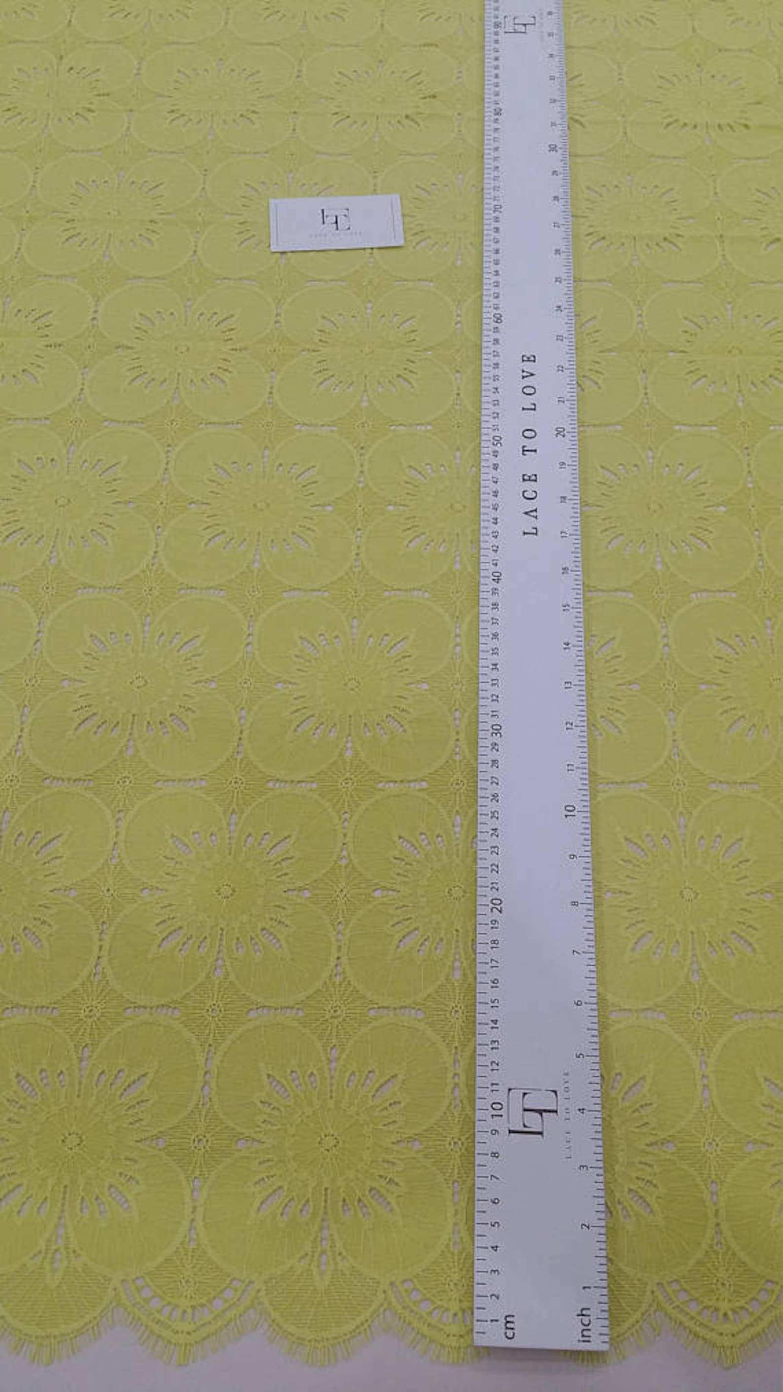 Yellow Lace Fabric French Lace Alencon Lace Bridal Gown - Etsy